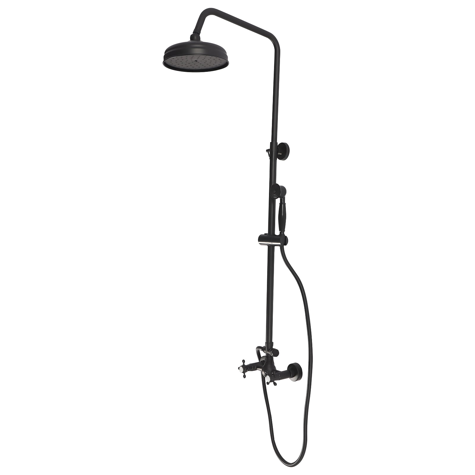 Toolven Elegant Golden Shower Head Set, Matte Black Finish, Adjustable ...