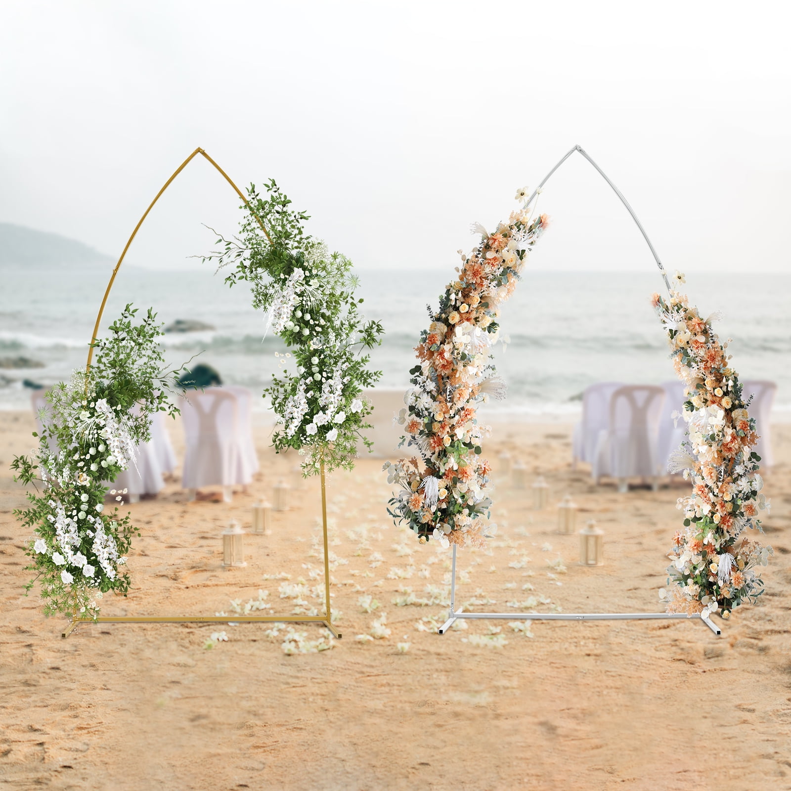Toolven Elegant Wedding Arch with Solid Iron Frame, 7.35ft Height ...