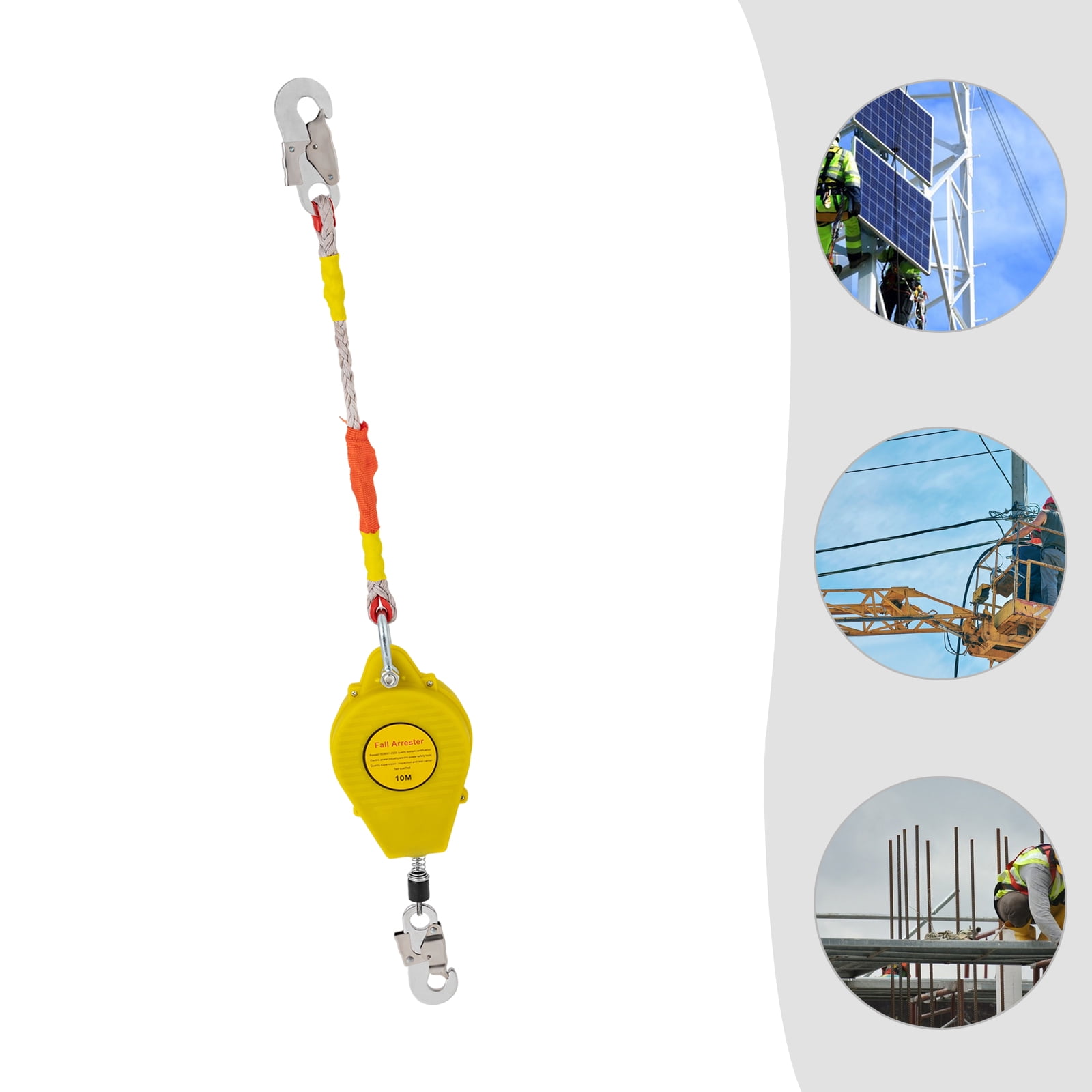 Toolven Fall Arrester with 32.8ft Long Safety Rope, Heavy Load Bearing ...