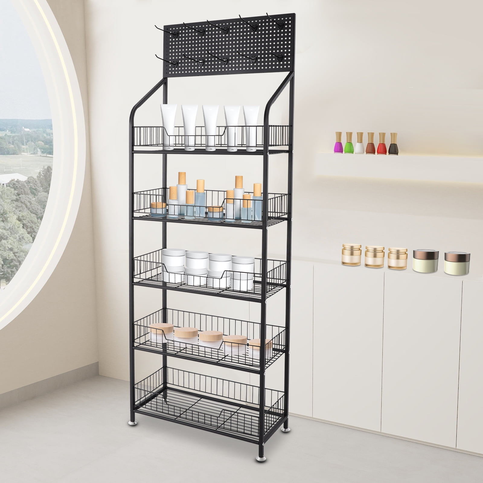 Toolven Functional and Space-Saving Retail Display Rack, 5 Tiers with ...
