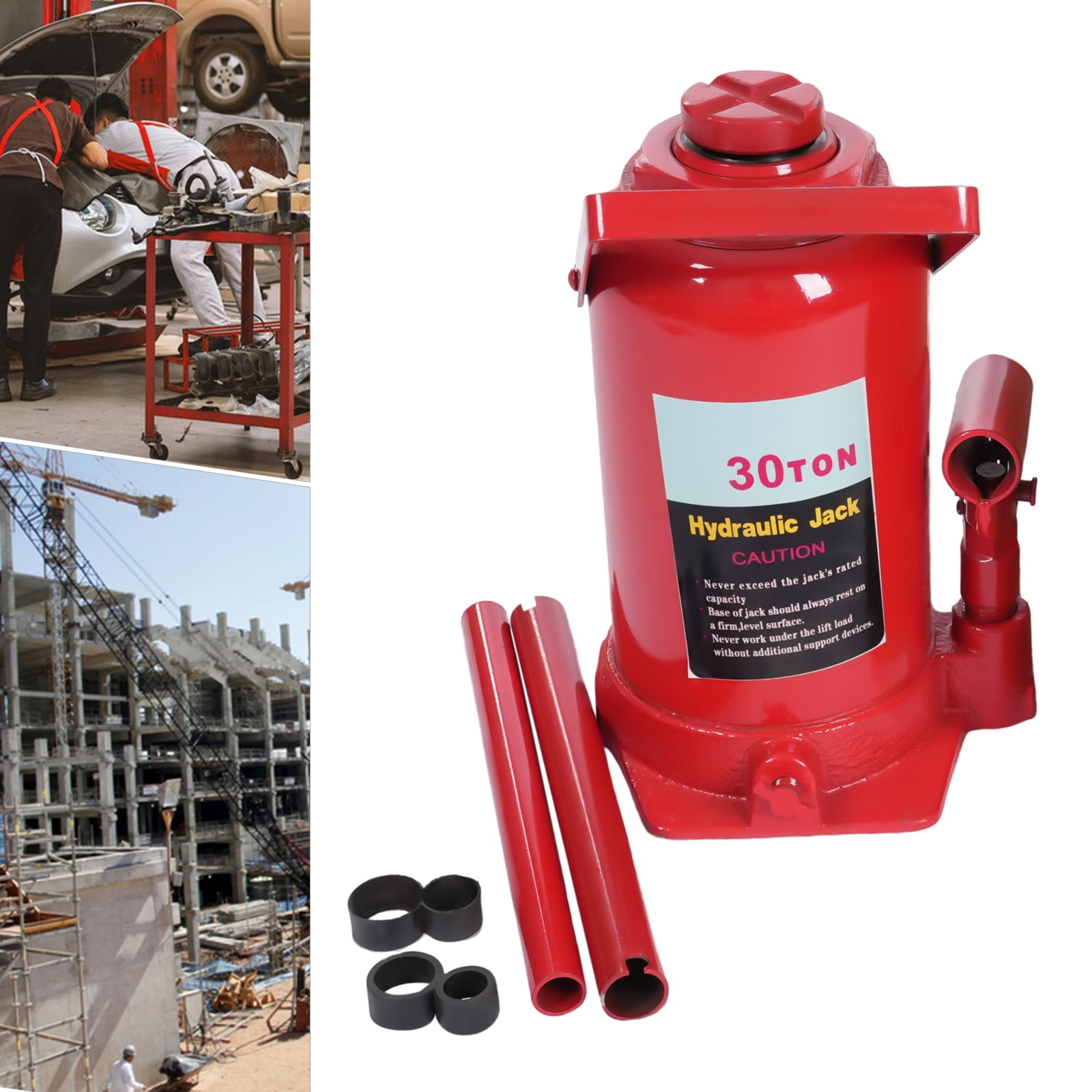 Toolven Heavy-Duty Hydraulic Stubby Bottle Jack, 50 Ton Capacity, Anti ...