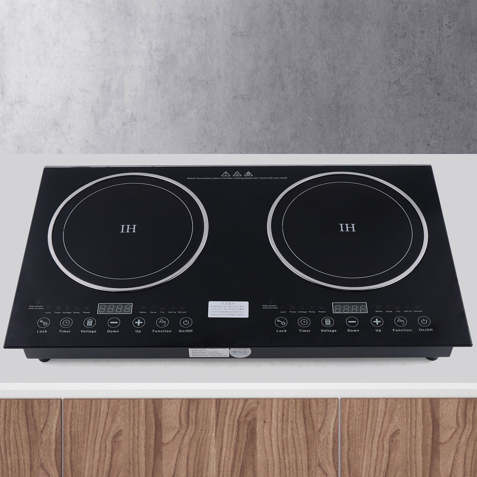 Toolven Induction Cooktop with Double Head Design, 1200W and 1400W ...