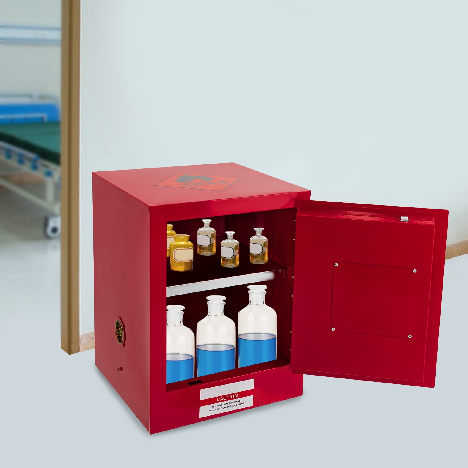 Toolven Industrial Safety Cabinet, 0.05 Inch Double-Layer Steel, Secure ...