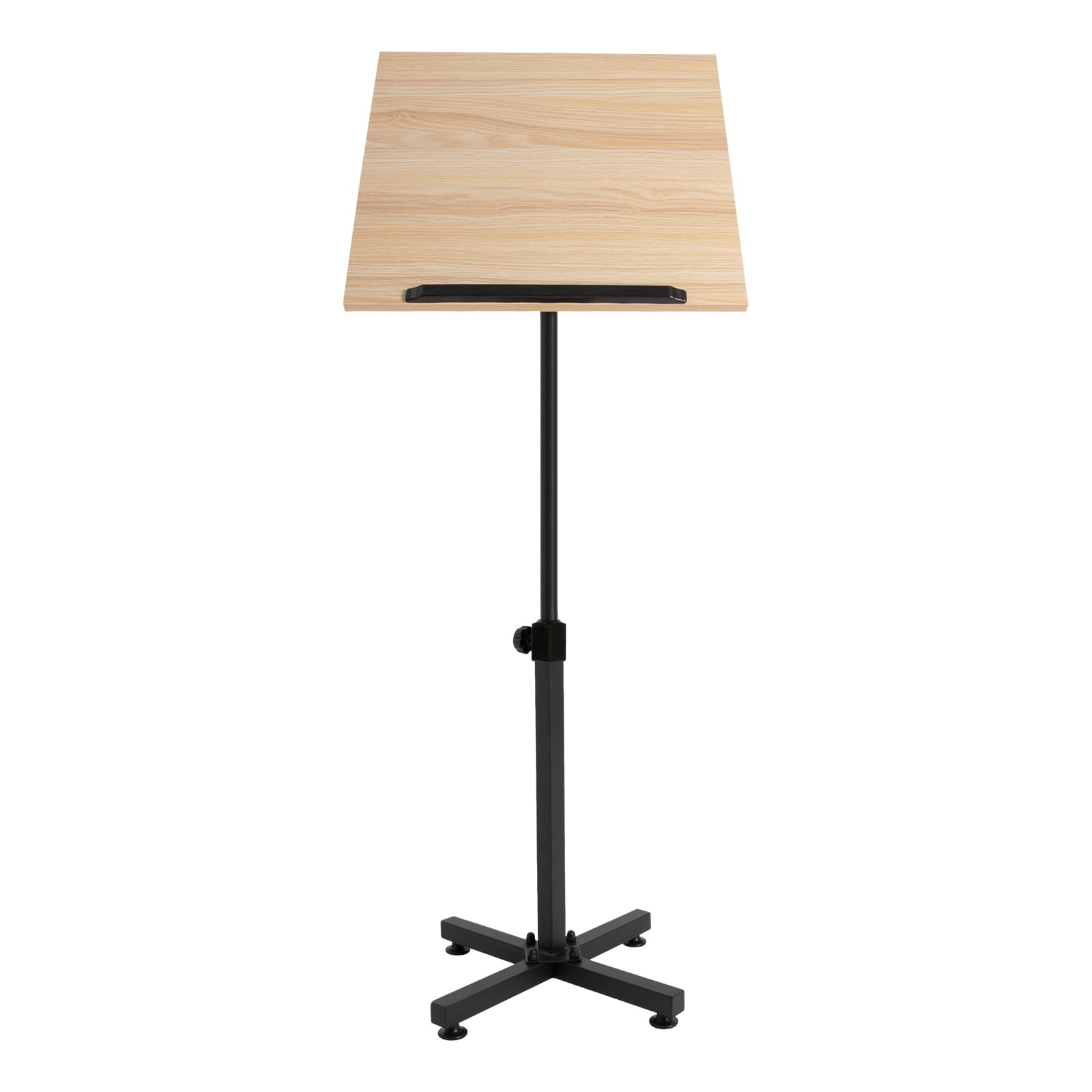 Toolven Lectern Podium Stand, Desktop Bookshelf, Solid Wood and Steel ...