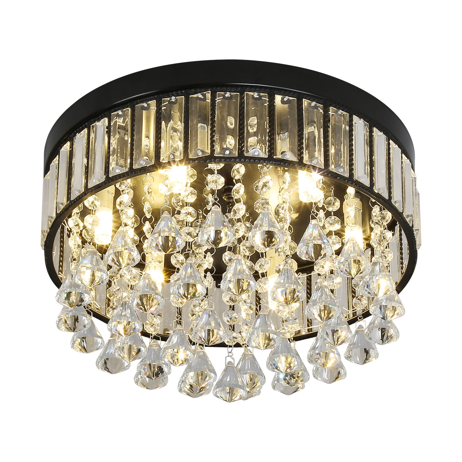 Toolven Luxury Crystal Pendant Ceiling Light with Electroplated Finish ...