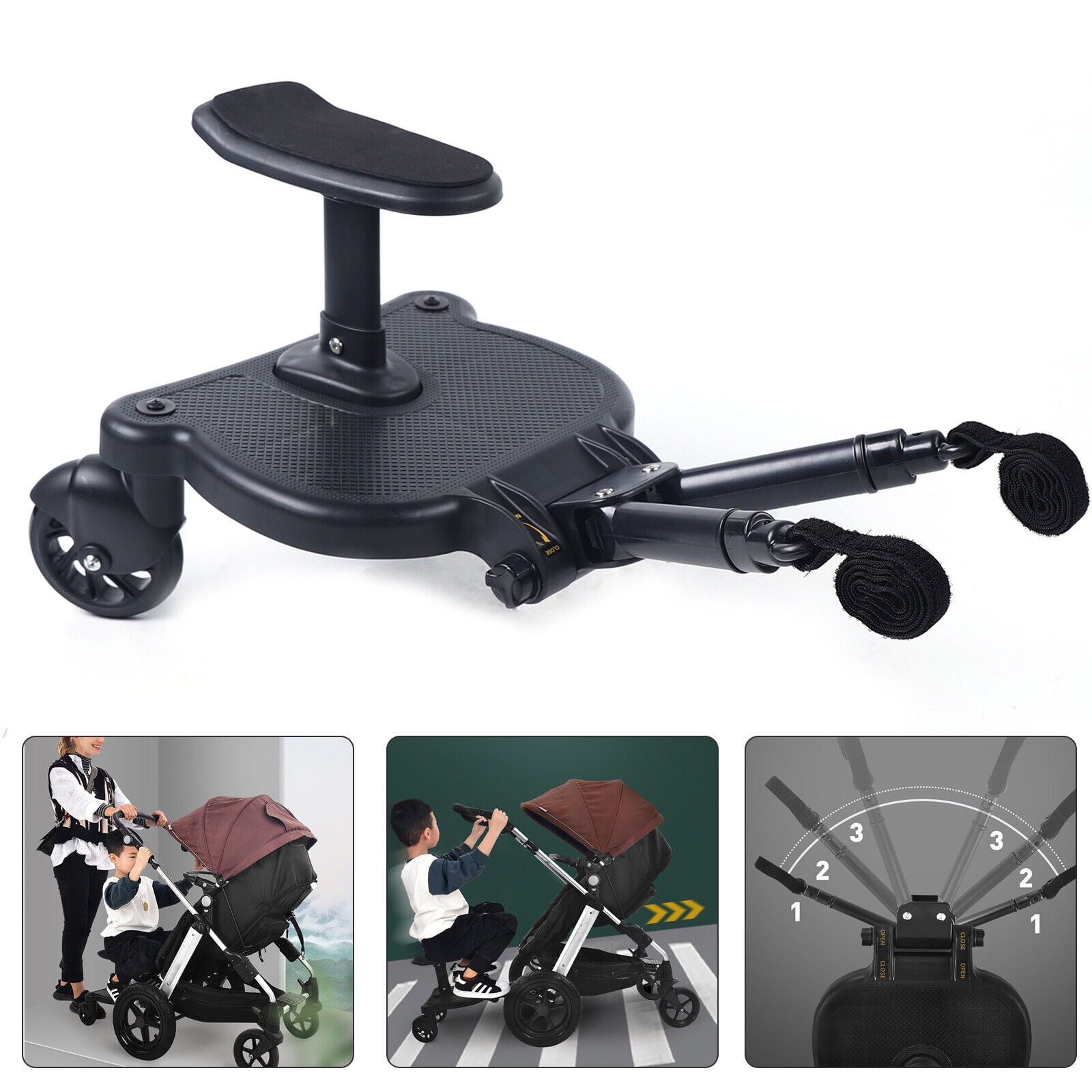 Toolven Pram Board Seat for Kids, 2-in-1 Stroller Ride-On Platform ...