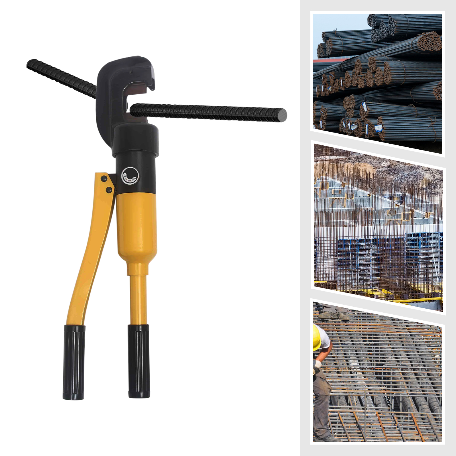 Toolven Rebar Cutting Tool with 8T Hydraulic Crimping Power Portable ...