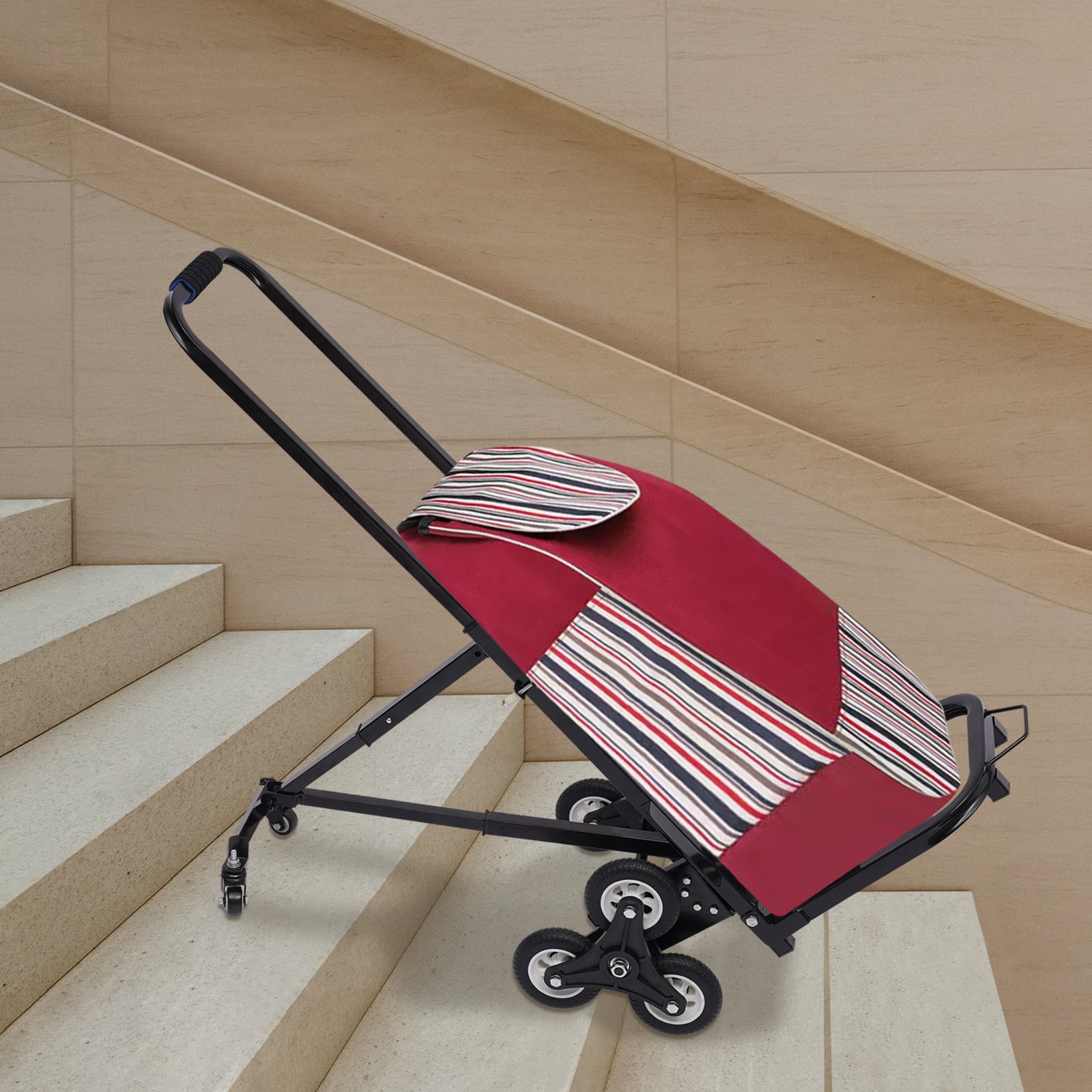 Toolven Stair Climbing Cart with Adjustable Armrest, Sturdy Steel Frame ...