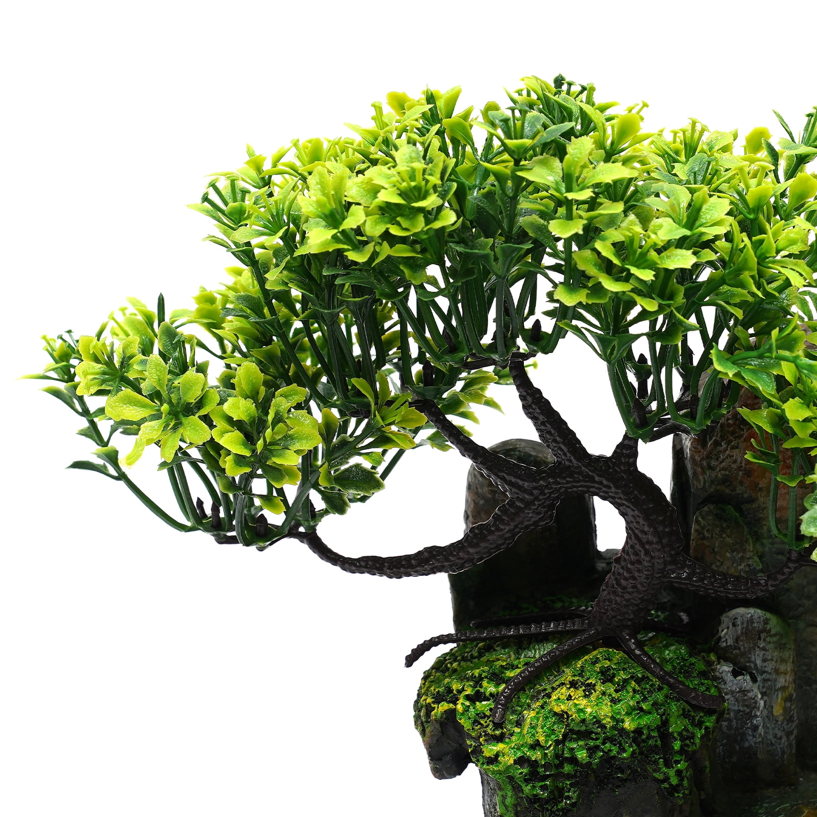 Toolven Tabletop Fountain with LED Lighting and Atomizer, Resin Rockery ...