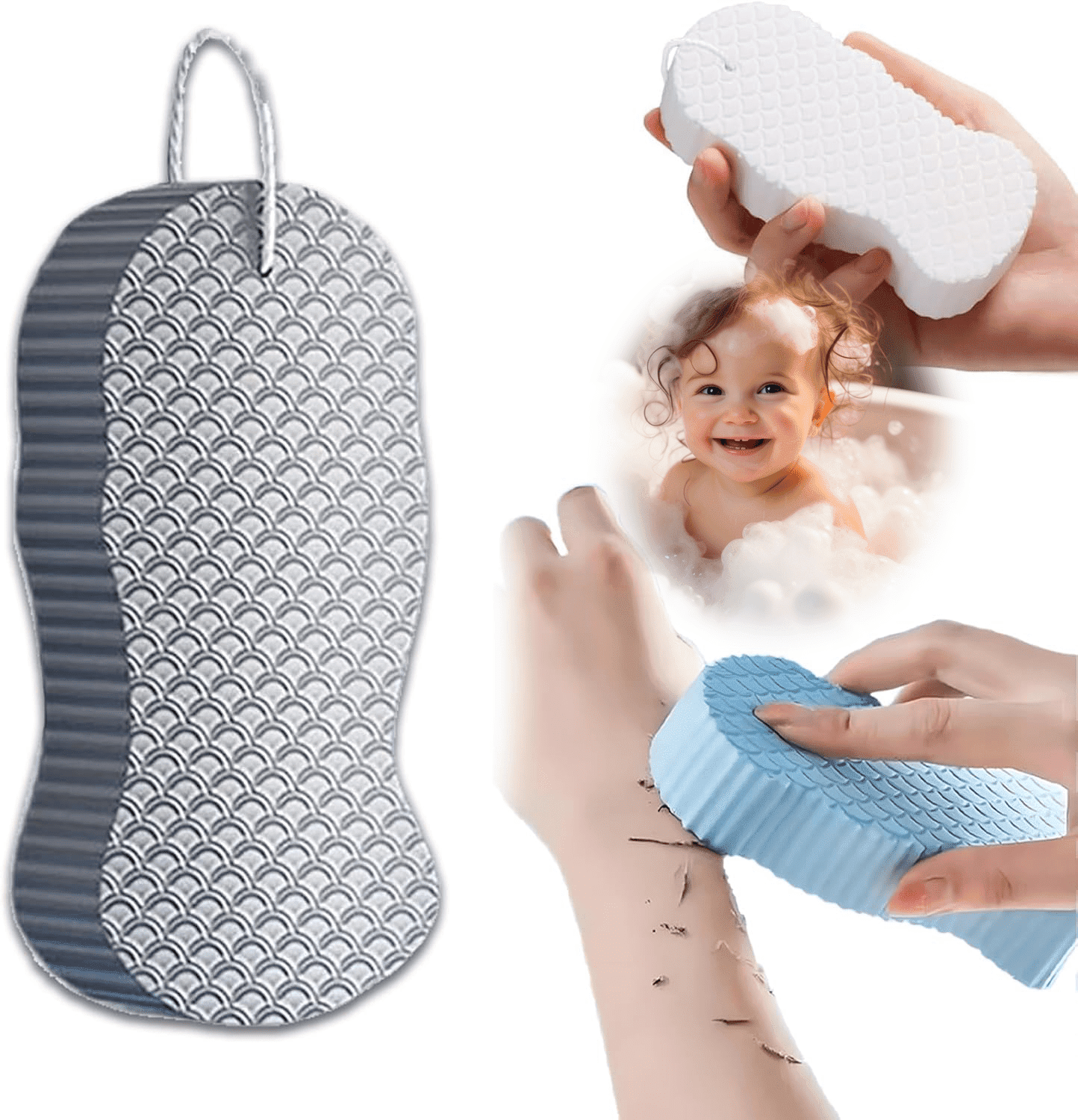 Toolye Body Scrubber, 2025 Upgraded Magic Exfoliating Body Scrubber, 3D ...