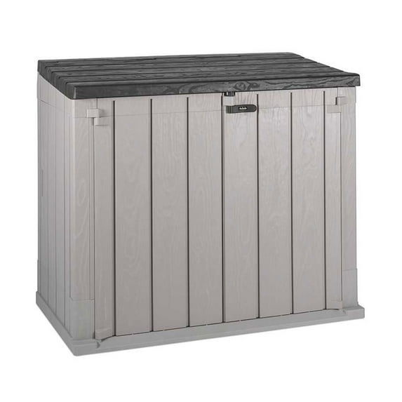 Toomax Open Box Outdoor Storage Shed Cabinet, Weatherproof Resin, Taupe ...