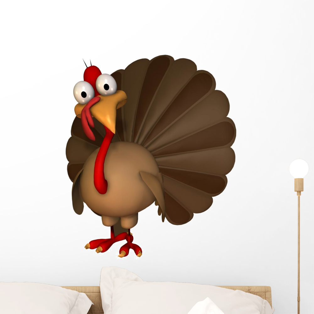 Toon Thanksgiving Turkey Wall Mural Decal by Wallmonkeys Vinyl Peel and ...