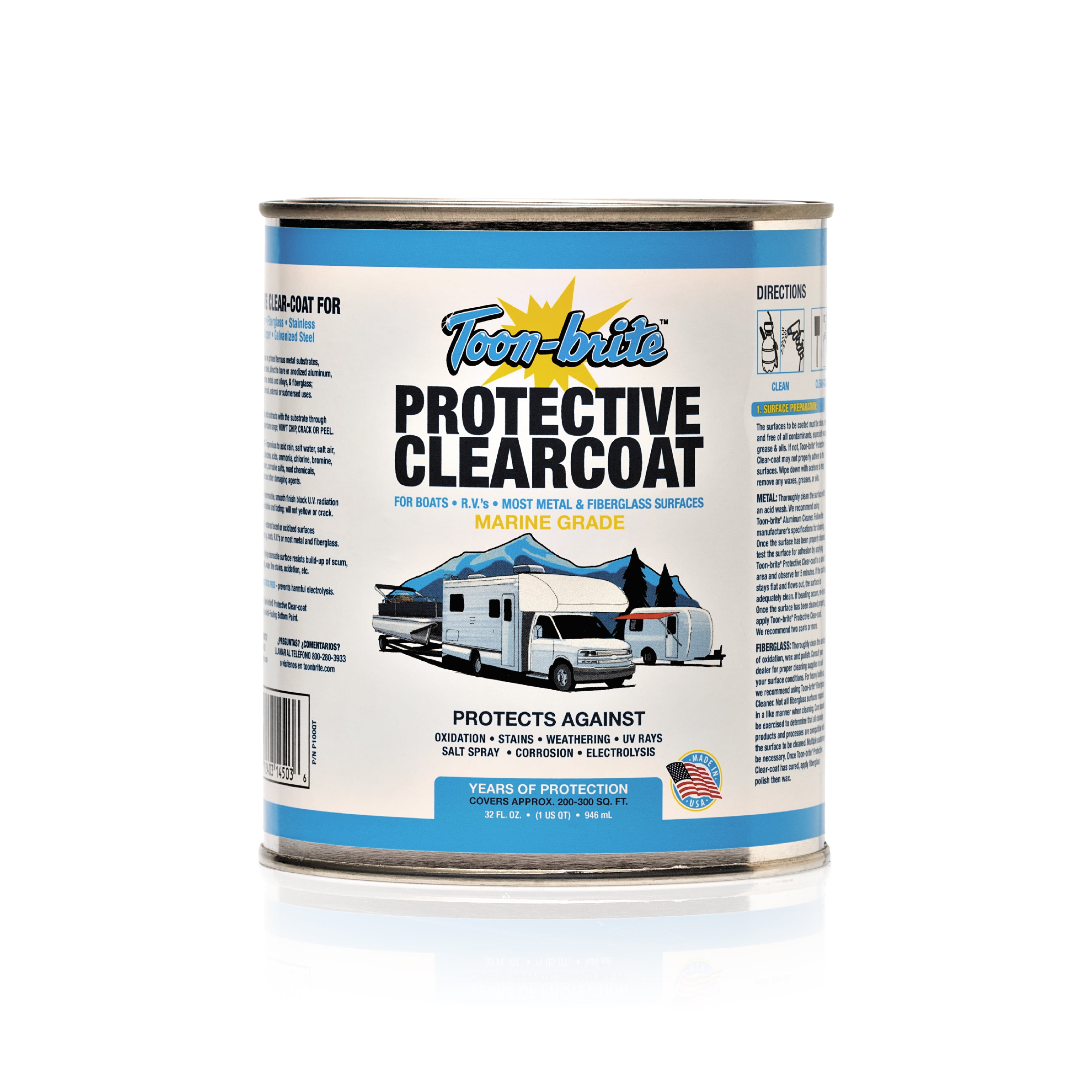 Toon-brite Protective Clear-Coat 32 oz. Quart P100QT 6ct - Walmart.com