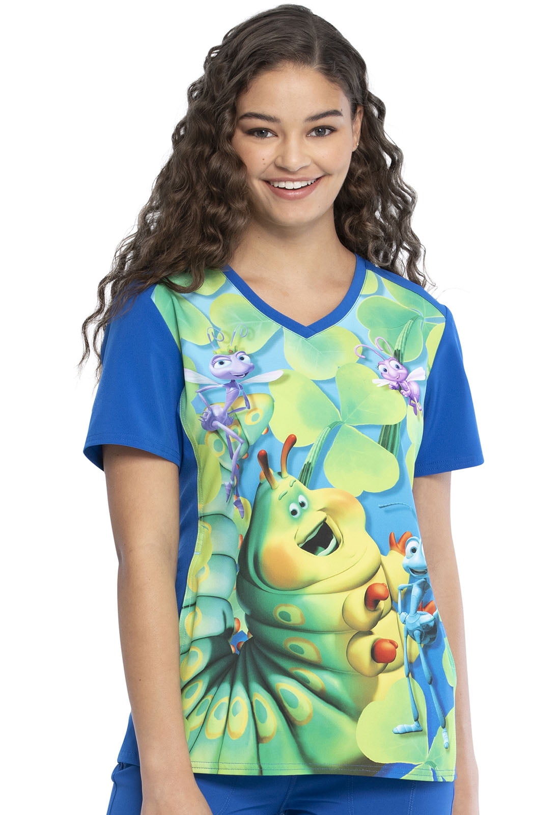 Tooniforms Disney V-Neck Female Medical Scrub Top TF637 - Walmart.com