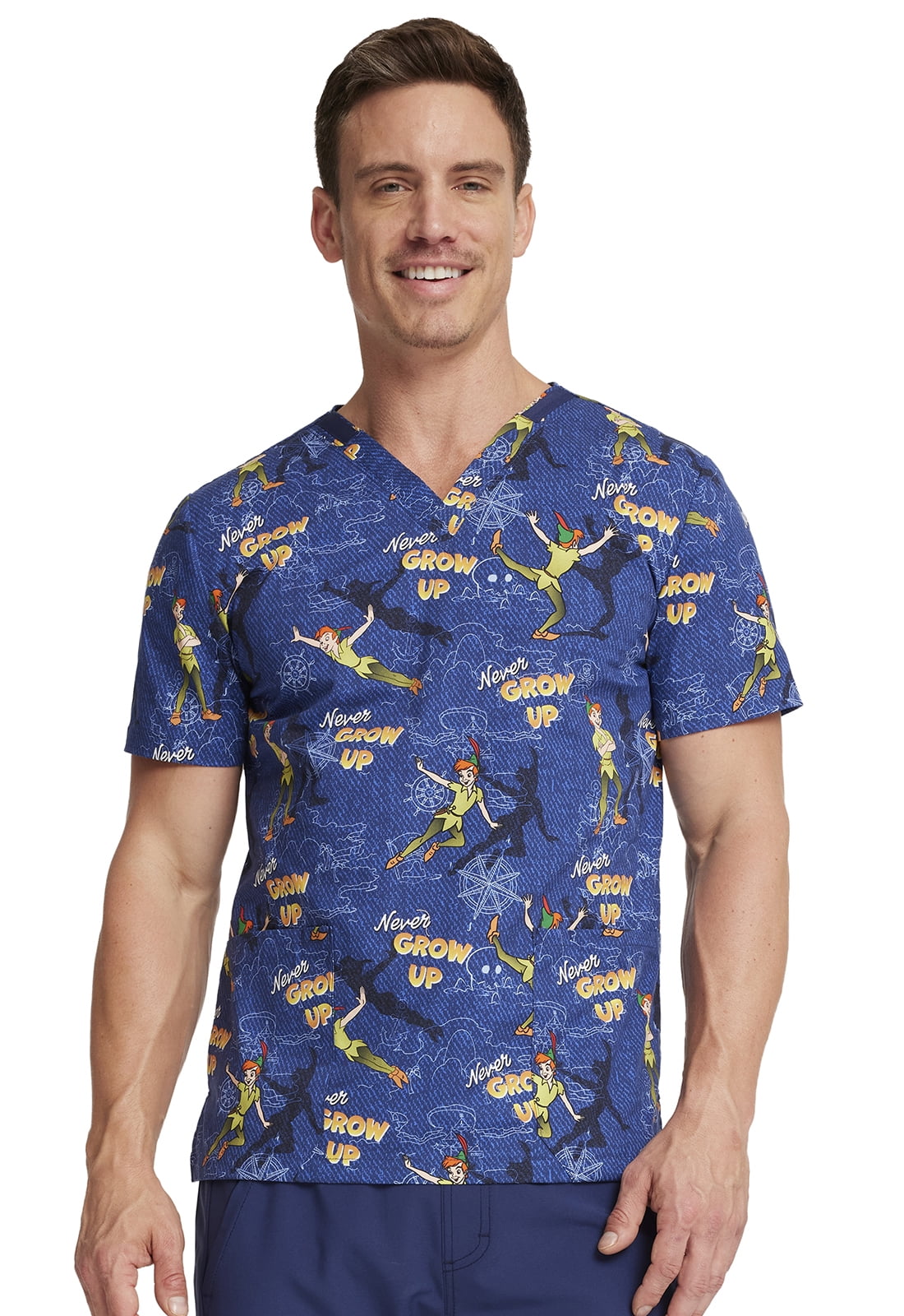 Tooniforms Men & Women Scrubs Top V-Neck Print TF728 - Walmart.com