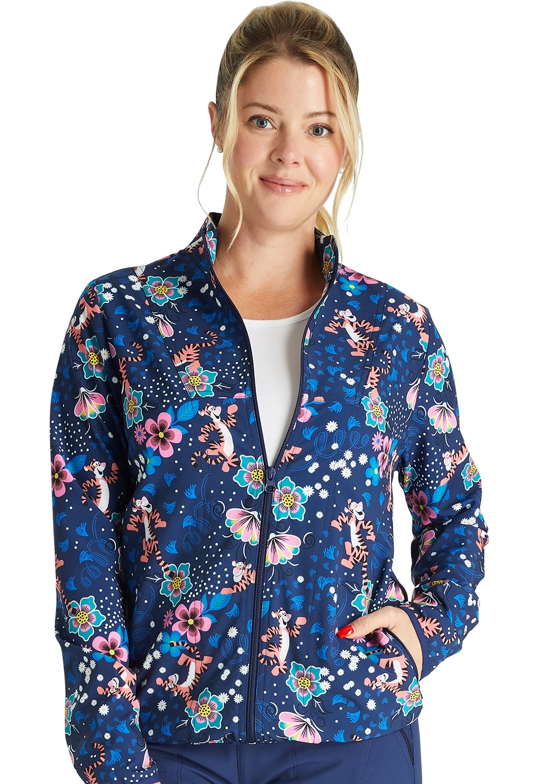Tooniforms Scrubs Jacket For Women Packable Print TF320 - Walmart.com