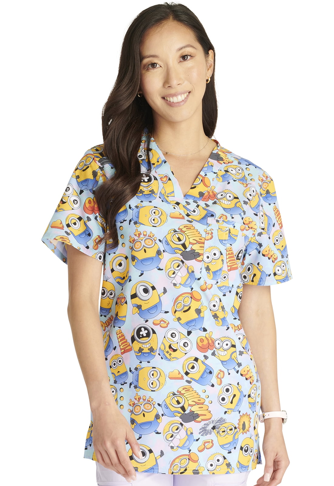 Tooniforms Scrubs Top For Men & Women Print V-Neck TF688 - Walmart.com