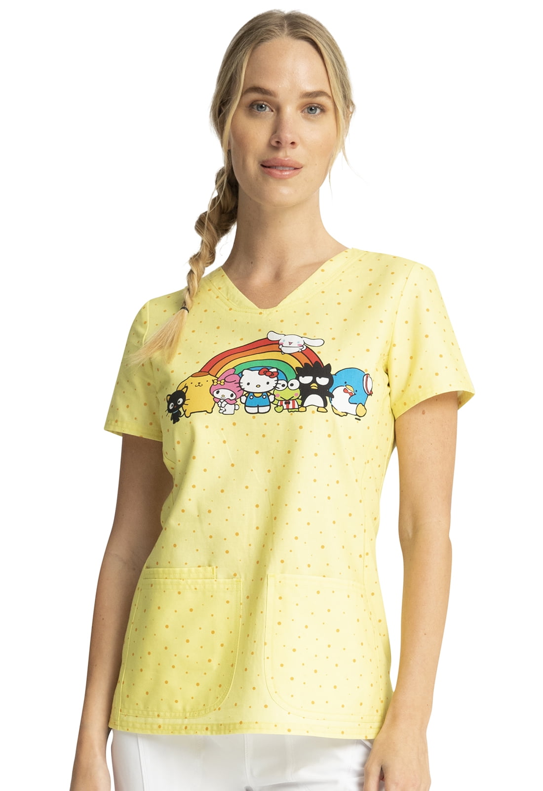 Tooniforms Scrubs Top For Women Shaped V-Neck Print Plus Size TF772 ...