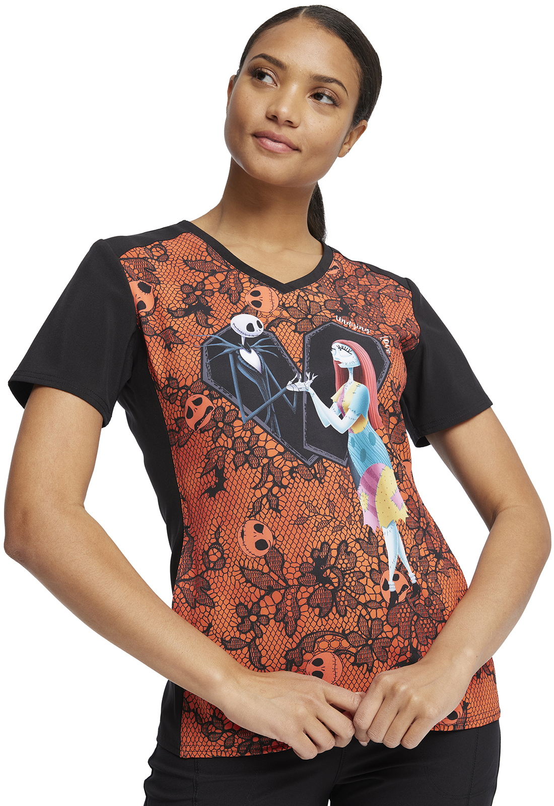 Tooniforms Scrubs Top For Women V-Neck TF637, XL, Undying Love ...