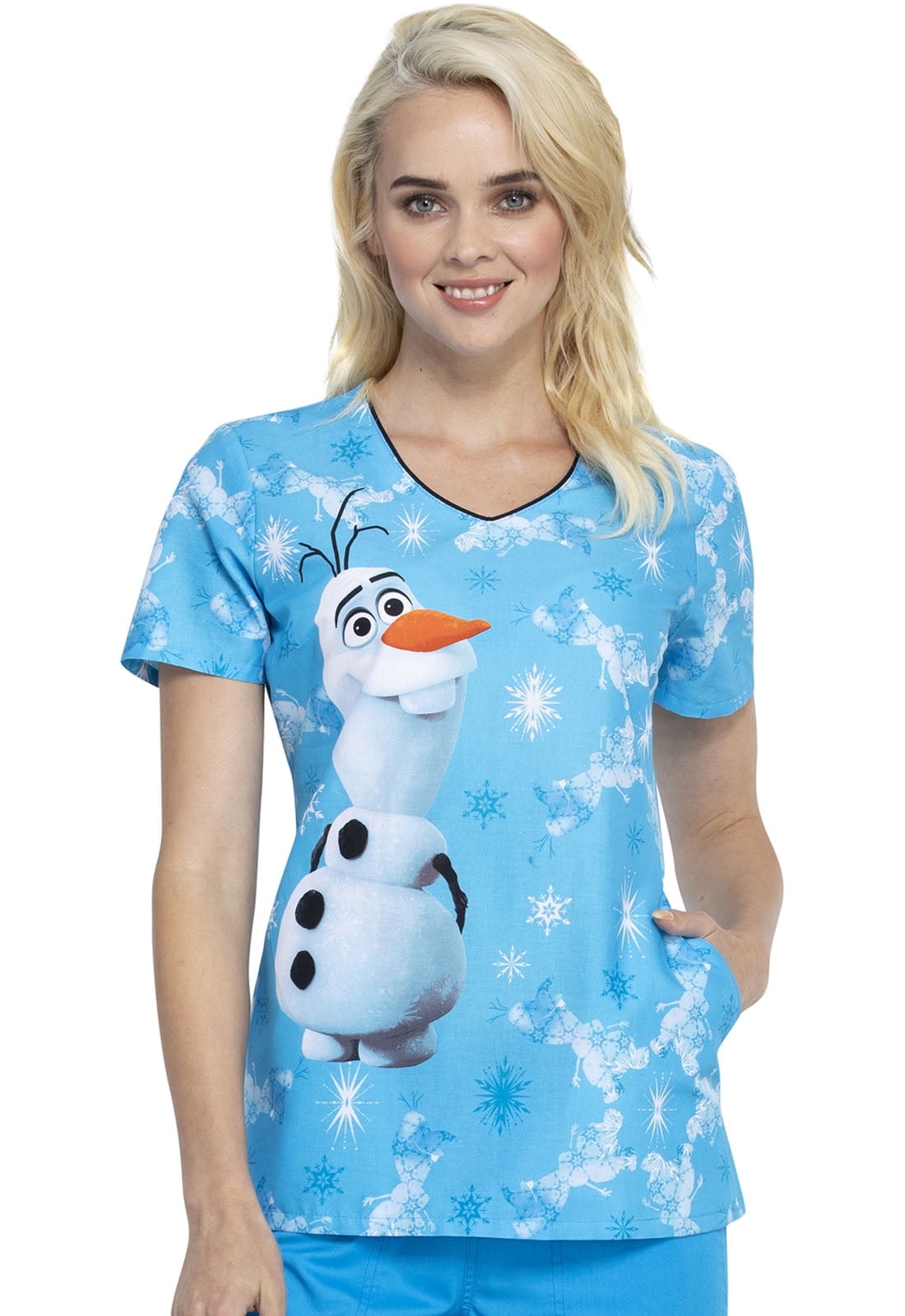 Tooniforms Scrubs Top For Women V-Neck Print TF626 - Walmart.com