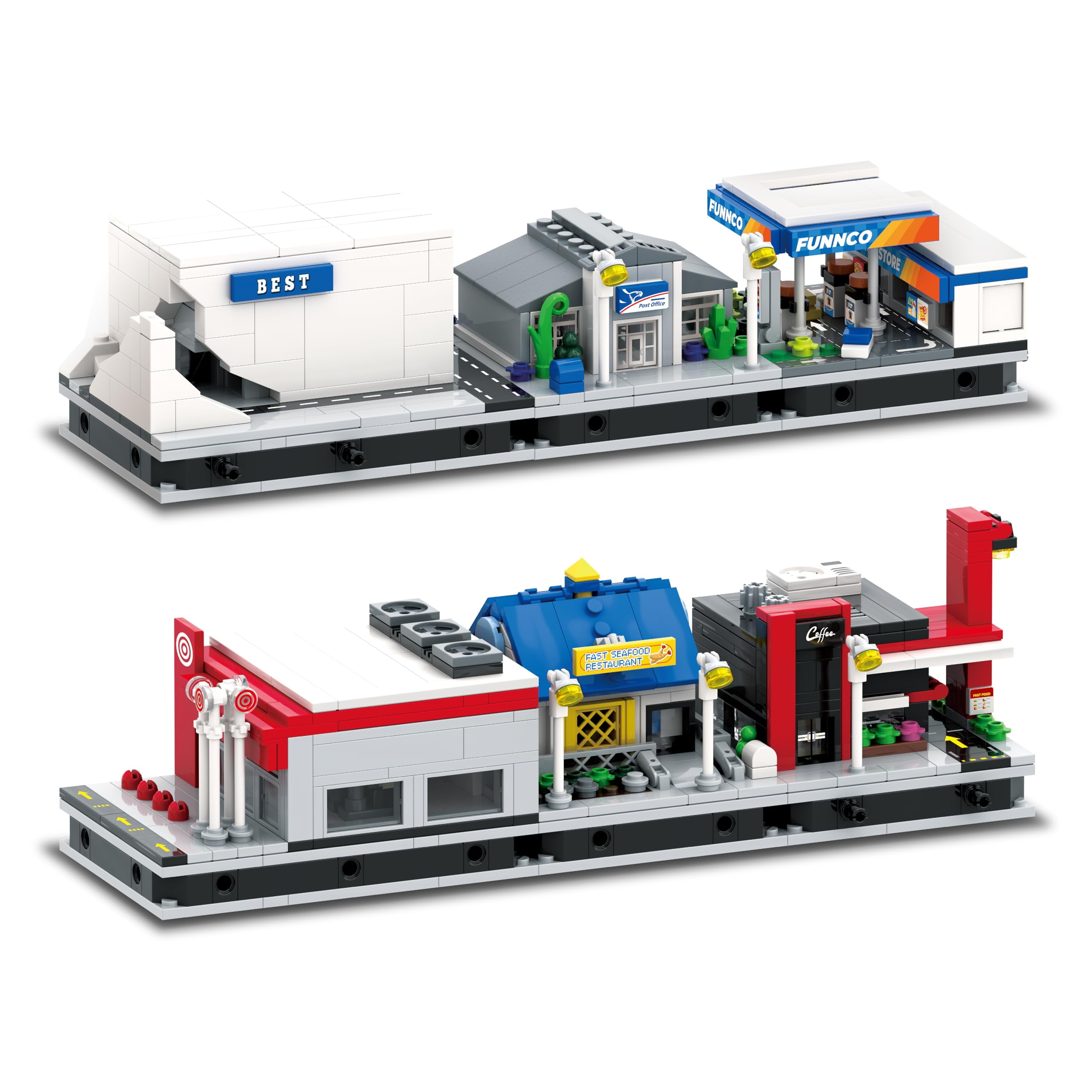 Toonify Modern Street View Building Blocks Set with 6 Separable ...