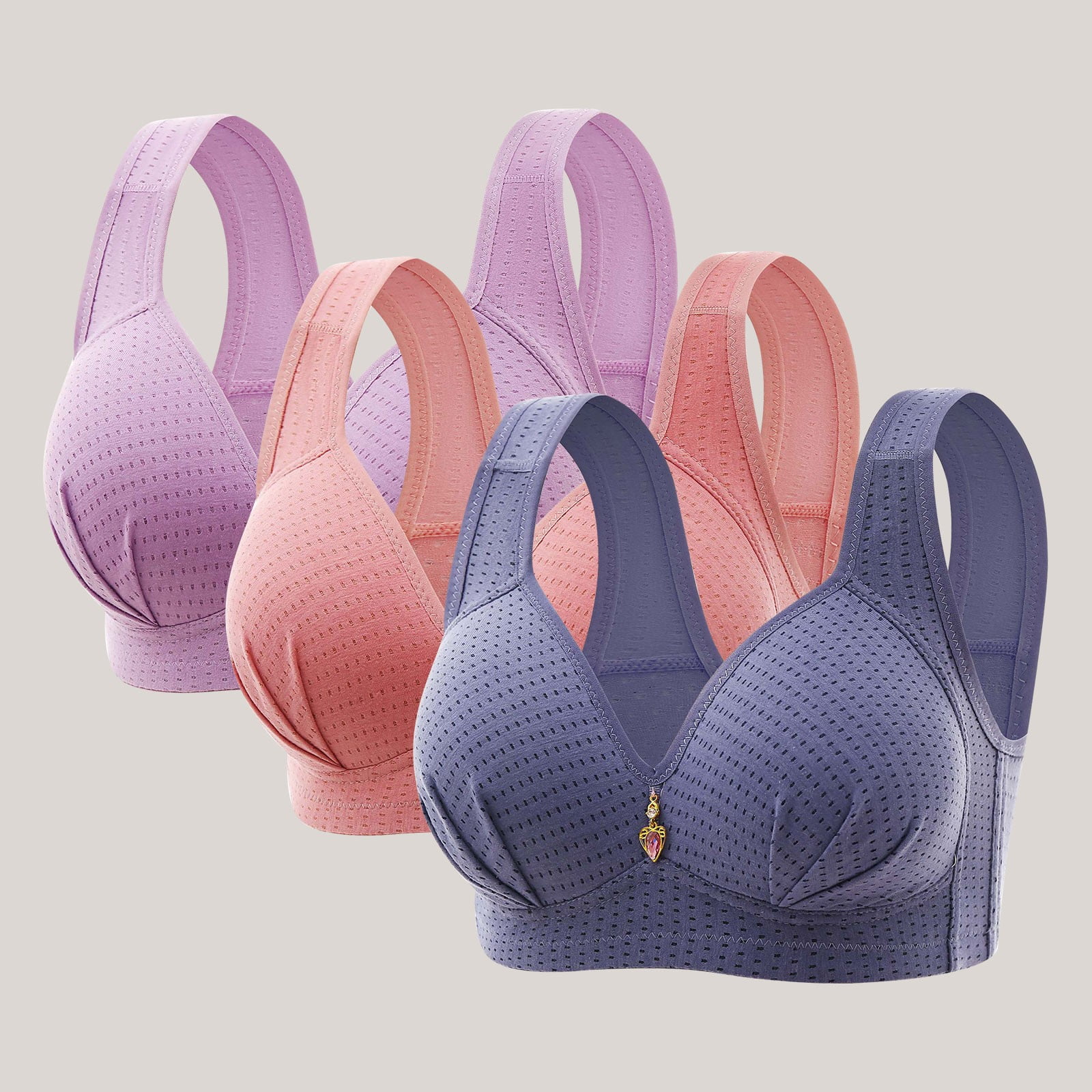 Toonshare Bras Save up under 50% Bras for Women Plus Size Functional 3PC Women's Solid Color ...