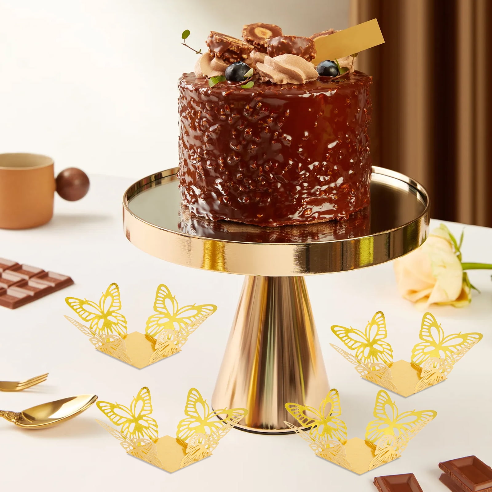 Toorise 100Pcs Truffle Wrappers Gold Butterfly Truffle Wrappers Hollow ...