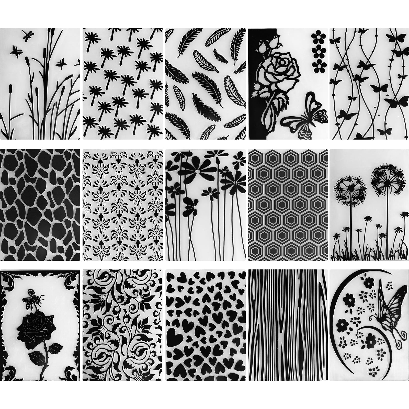 Toorise 15Pcs Embossing Template Embossing Folders Plastic Embossing ...