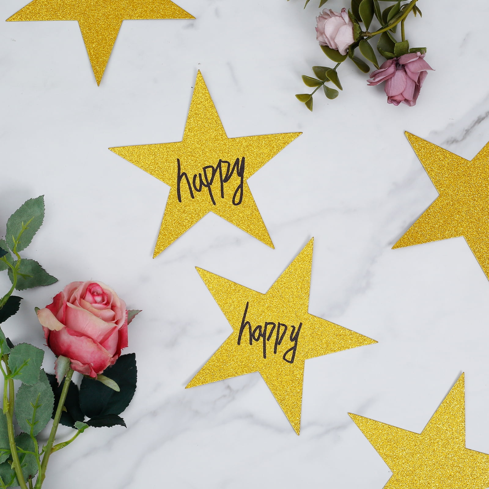 Toorise 180Pcs Glitter Star Cutouts Double Printed Paper Stars Cutouts ...