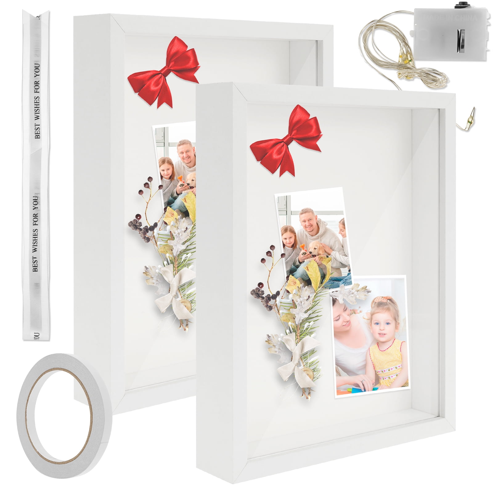 Toorise 2 Pcs Shadow Box Frame 3cm Hollow Shadow Box 3D Shadow Boxes ...