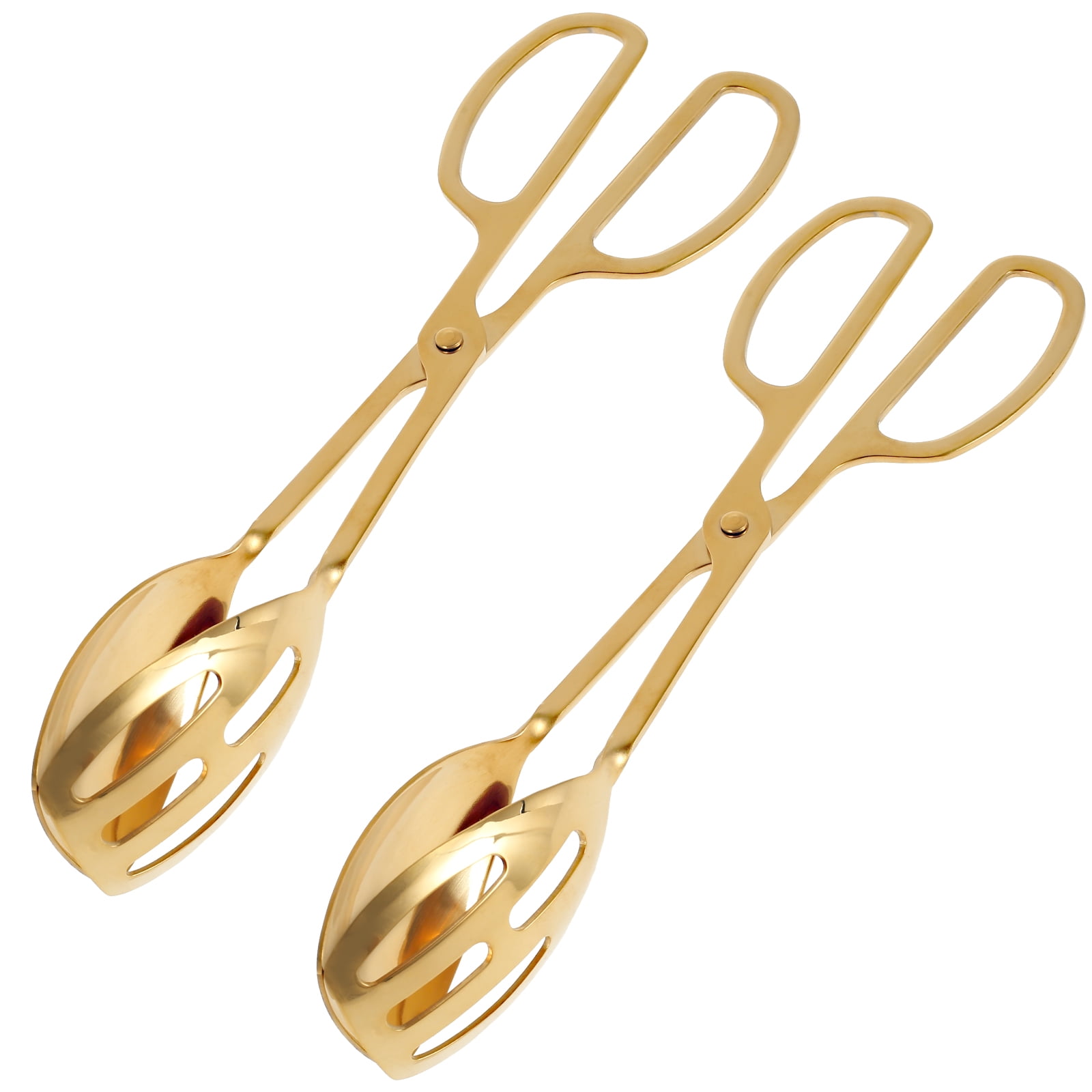 JTWEB 2Pcs Gold Buffet Salad Tongs Stainless Steel Food Serving Tongs ...