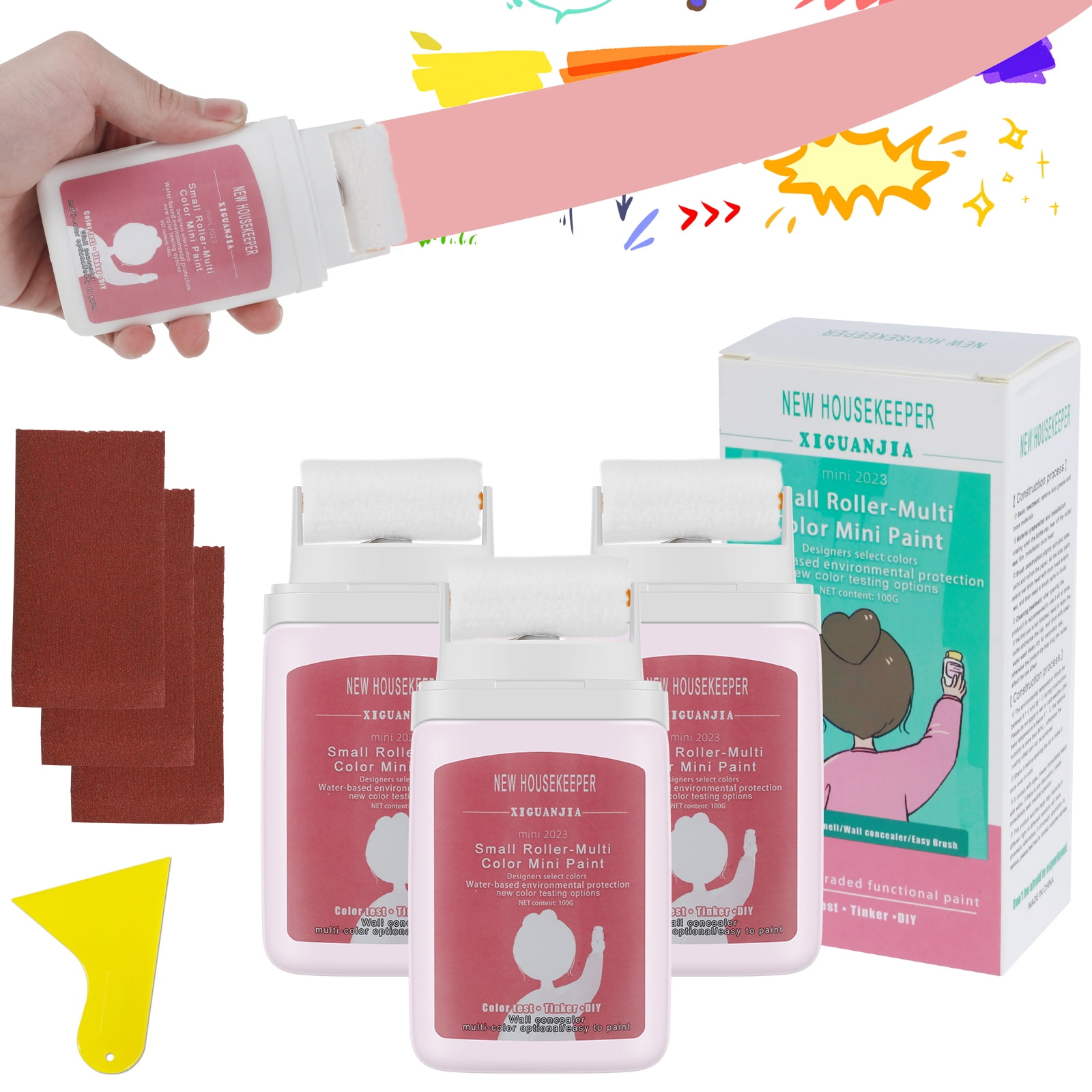 Toorise 3Pcs Small Roller Wall Patching Brush, Wall Repair Paste Roller ...