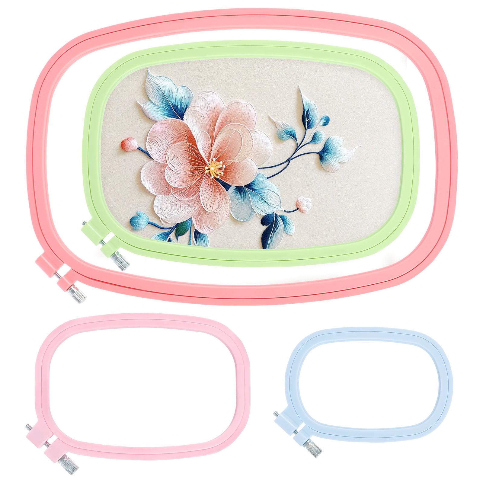 Toorise 4/5Pcs Rectangular Embroidery Hoop Set ABS Plastic Cross Stitch ...