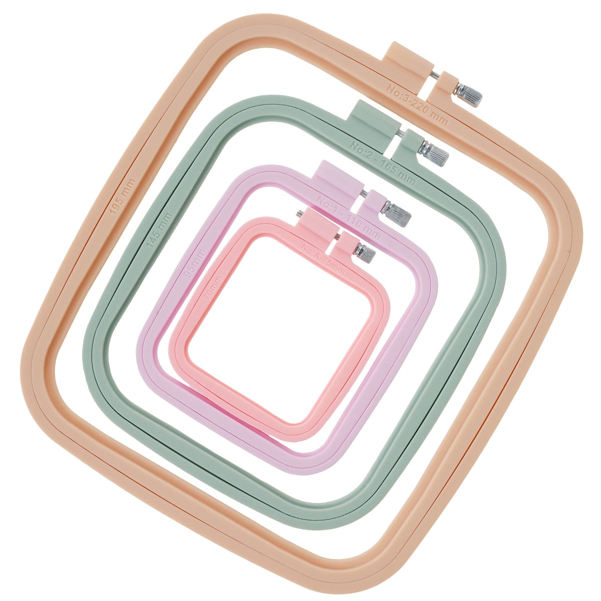 Toorise 4/5Pcs Square Embroidery Hoops Plastic Cross Stitch Hoops with ...