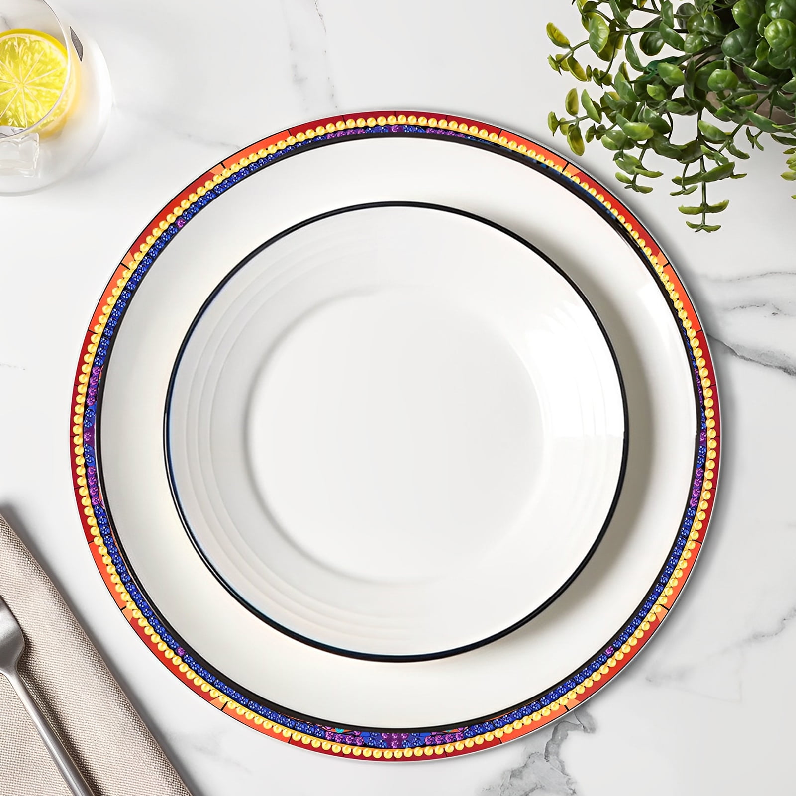 Toorise 4Pcs Diamond Drawing Placemat Kit DIY Round Diamond Art Table ...