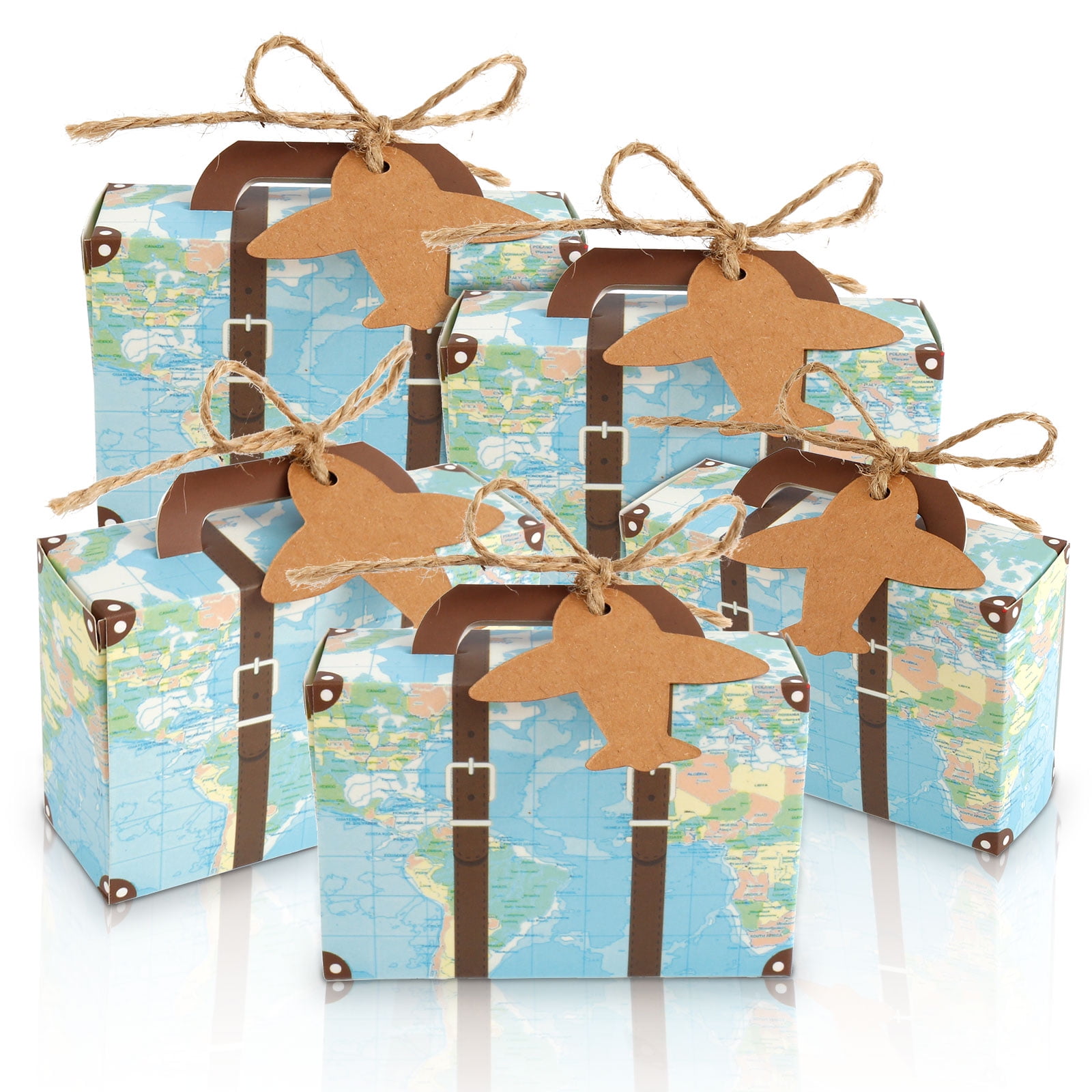 Toorise 50Pcs Vintage Party Favor Candy Box Mini Suitcase Favor Box ...