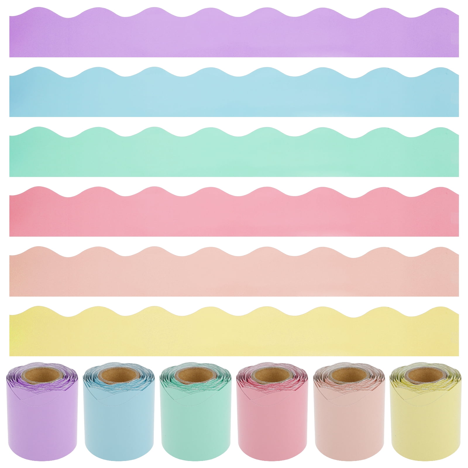 Toorise 6 Rolls Bulletin Board Borders 196.8 Ft Scalloped Bulletin ...