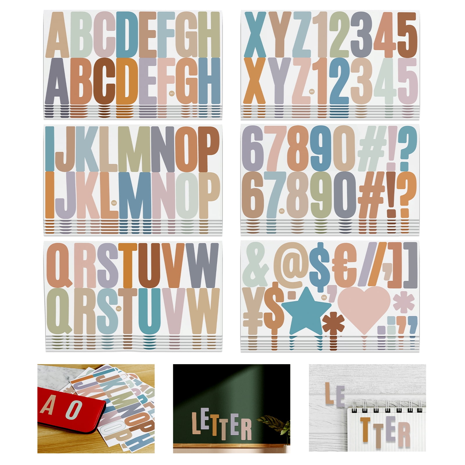 Toorise 600Pcs 36 Sheets Large Letter Stickers Self Adhesive Alphabet ...