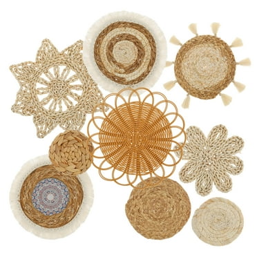 20Pcs Wall Basket Decor Set Wall Hanging Woven Basket Rustic Woven ...