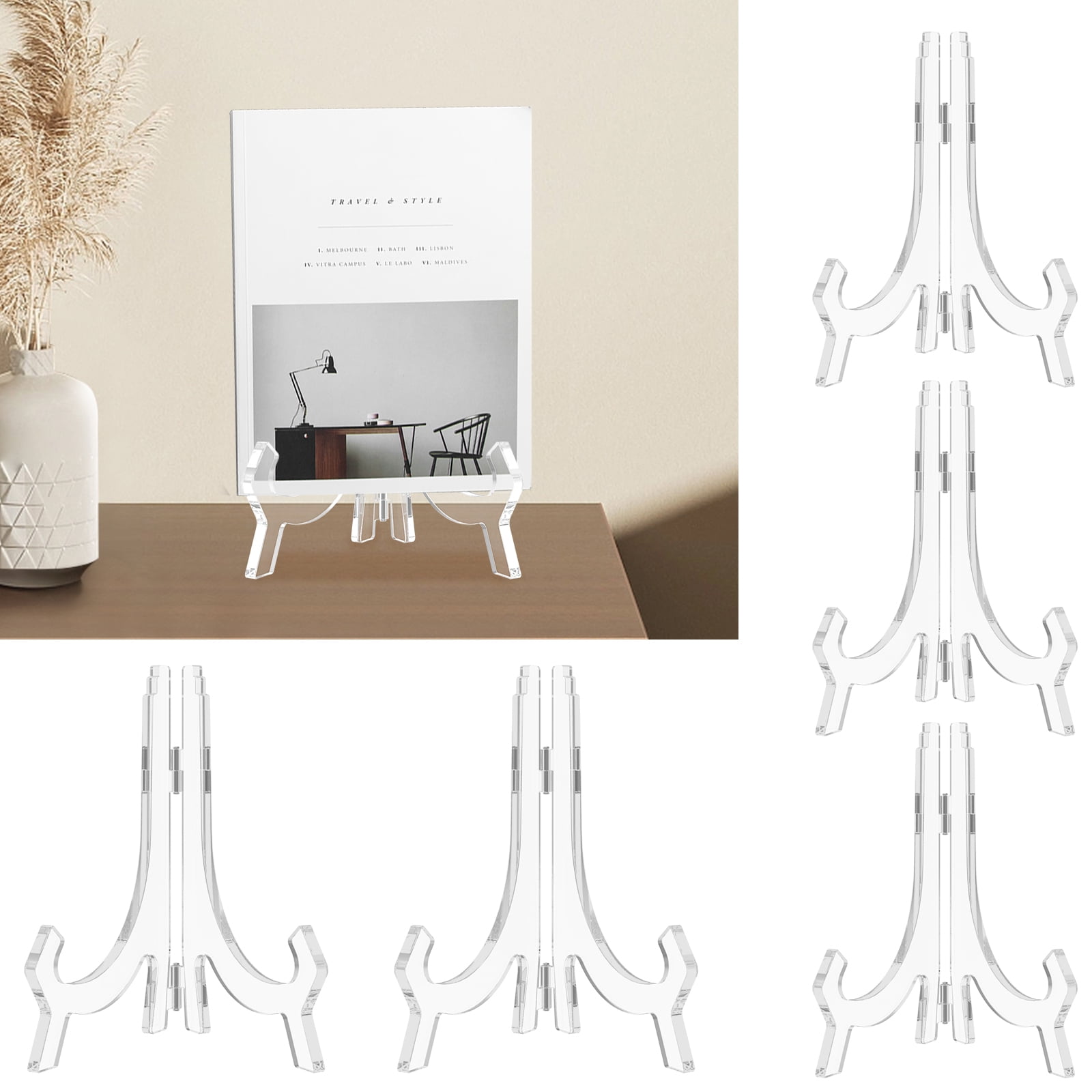 Toorise Acrylic Easels Clear Lightweight Plate Stands Holders Versatile ...