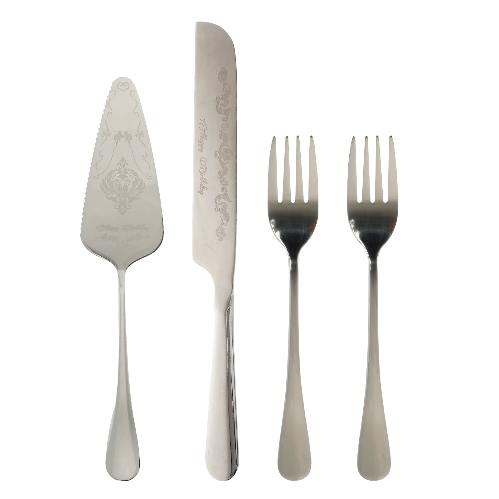 Toorise Cake Cutting Set Stainless Steel Cake Spatula Fork Knife ...