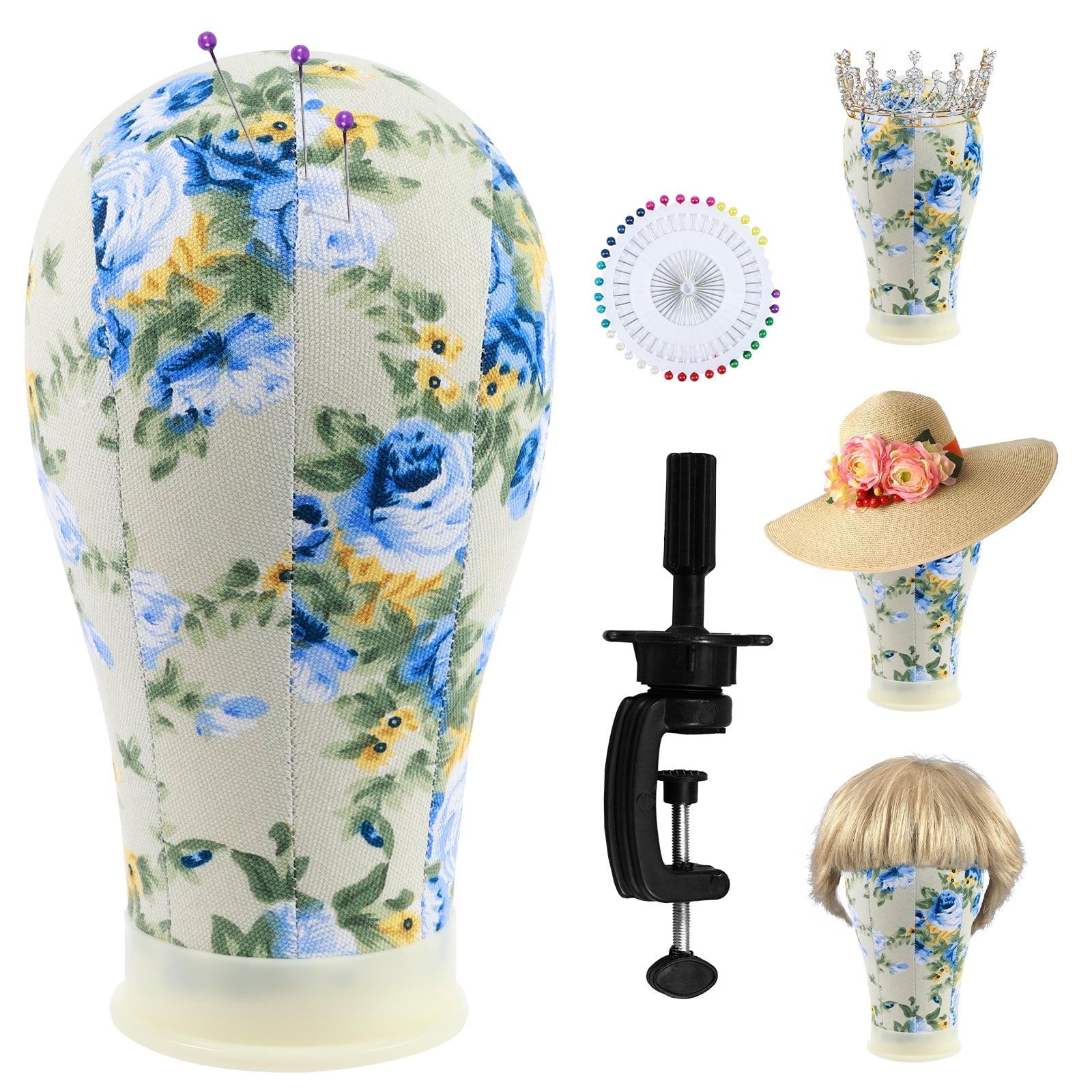 Toorise Canvas Block Head 22 inch Canvas Wig Head Easy to Use Mannequin ...