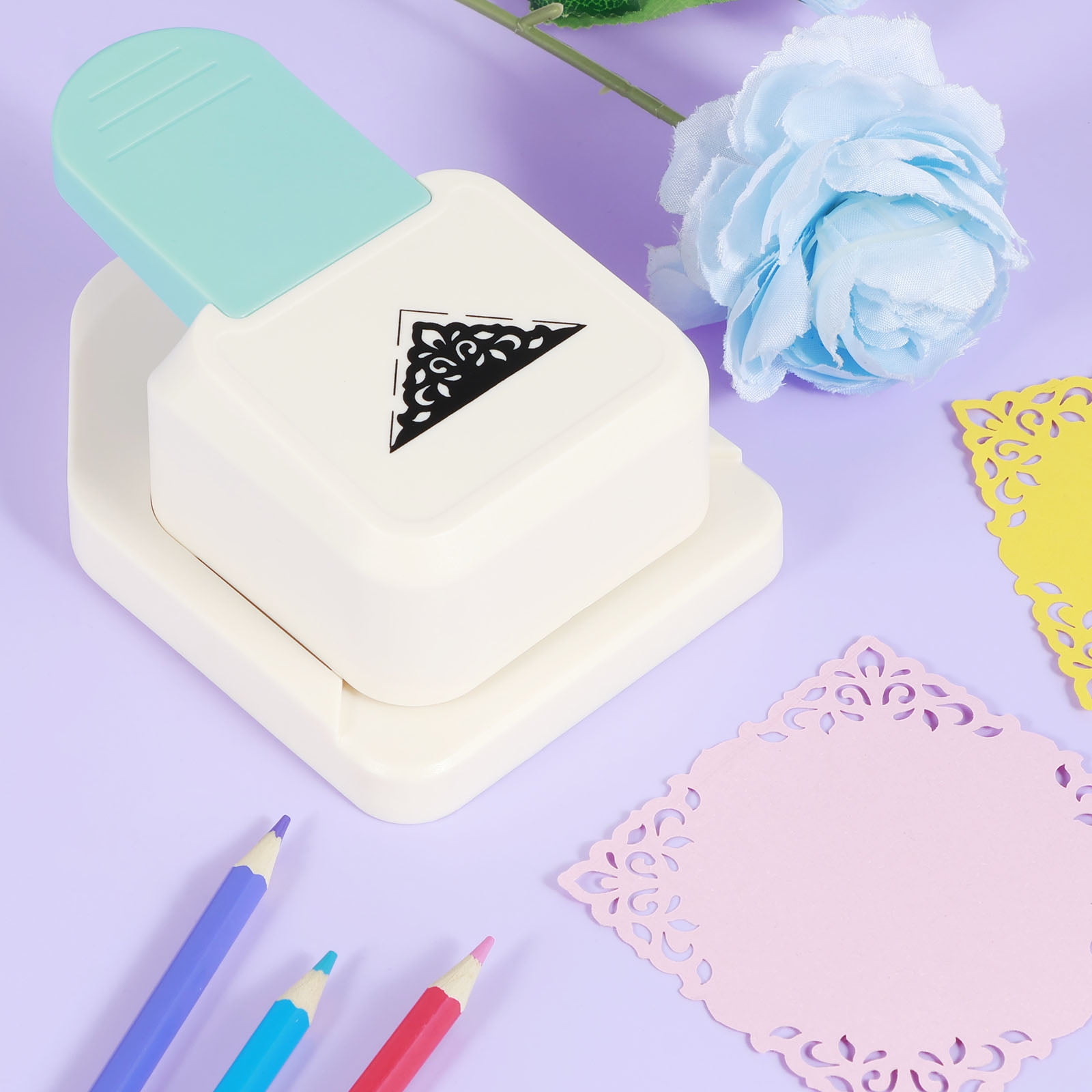 Toorise Corner Paper Punch Triangle Shape Corner Puncher Flower Pattern ...