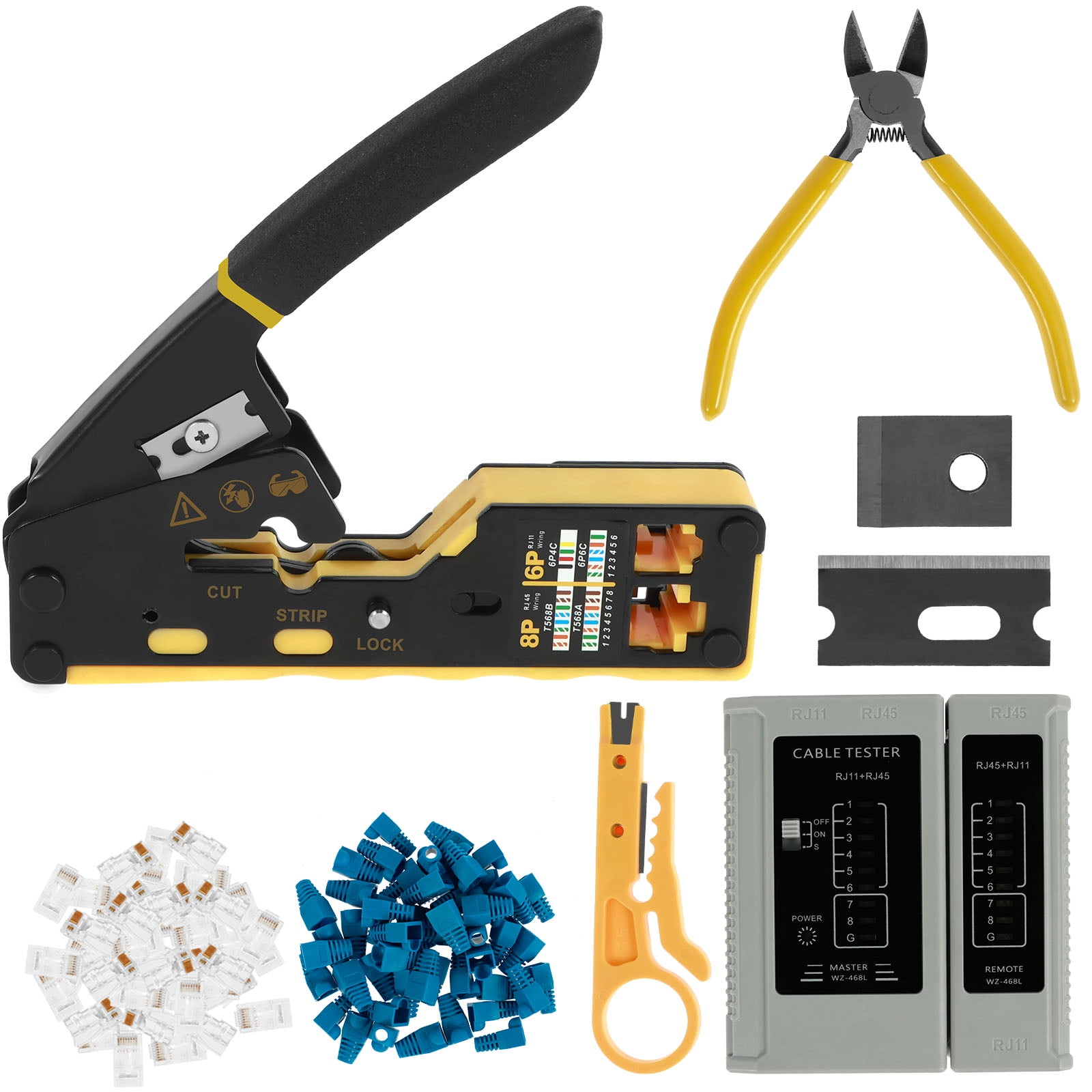 Toorise Crimp Tool Kit Adjustable Wire Crimper Tool with Wire Cutter ...