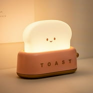 Lieonvis Cute Desk Decor Toaster Lamp,Rechargeable Small Lamp with ...