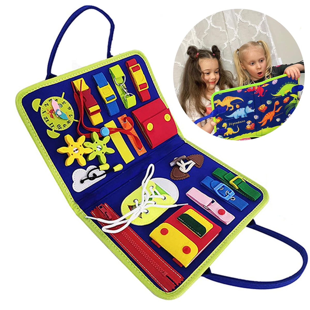 Toorise Dinosaur Busy Board Basic Life Skills Learning Early ...