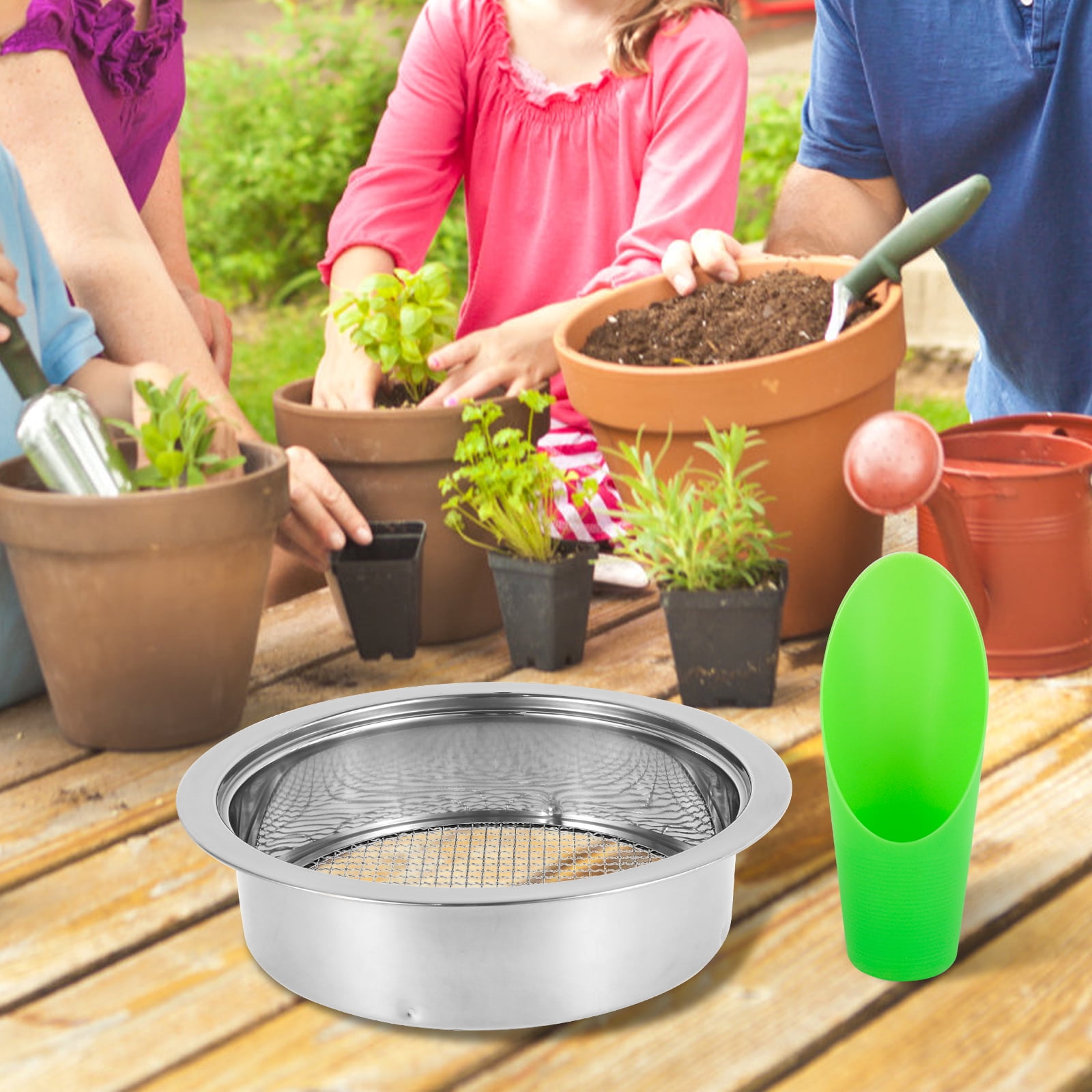 Toorise Dirt Sifter Set for Gardening Bonsai Detachable Stainless Steel ...
