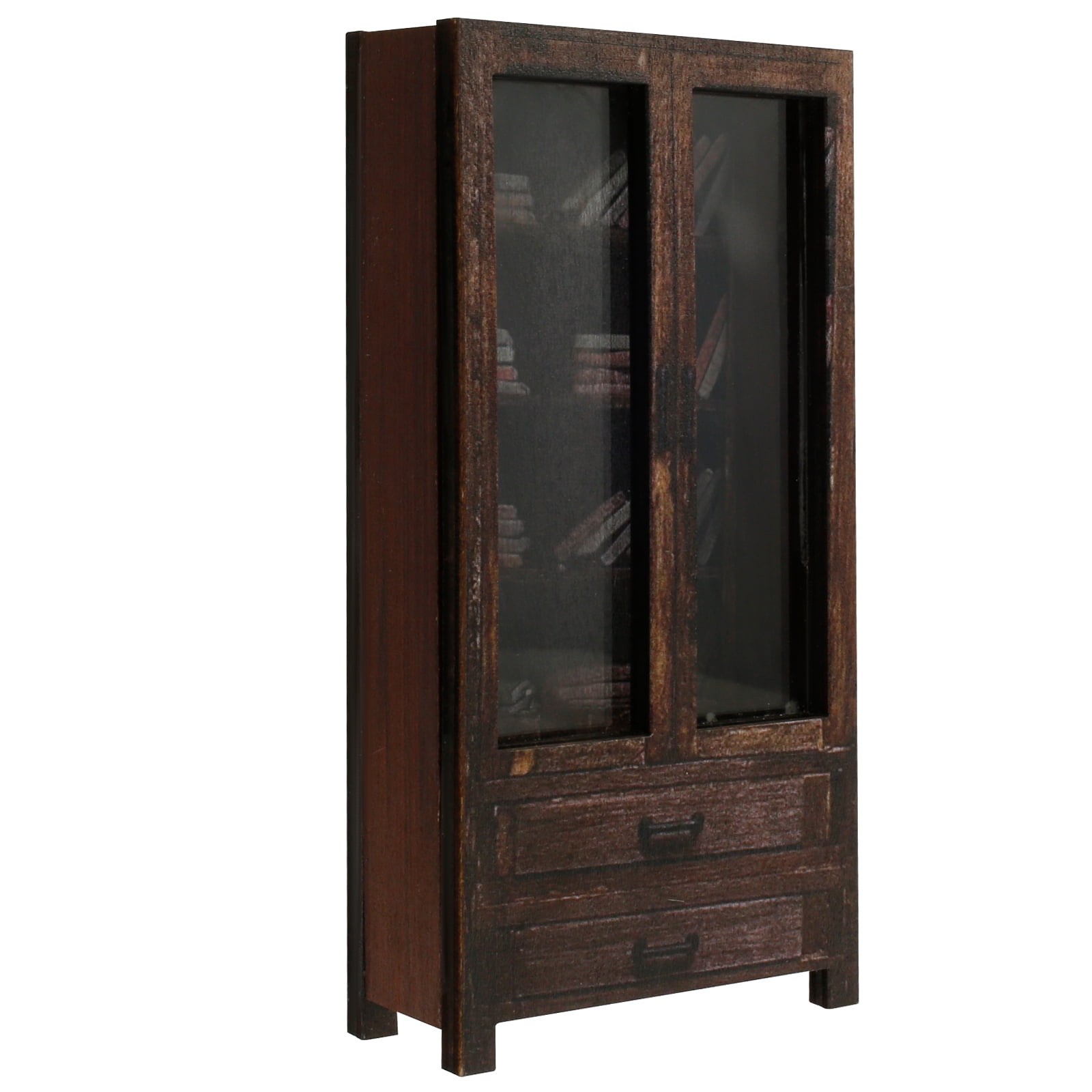 Toorise Dollhouse Miniature Bookcase Wood Miniature Dollhouse Bookshelf ...