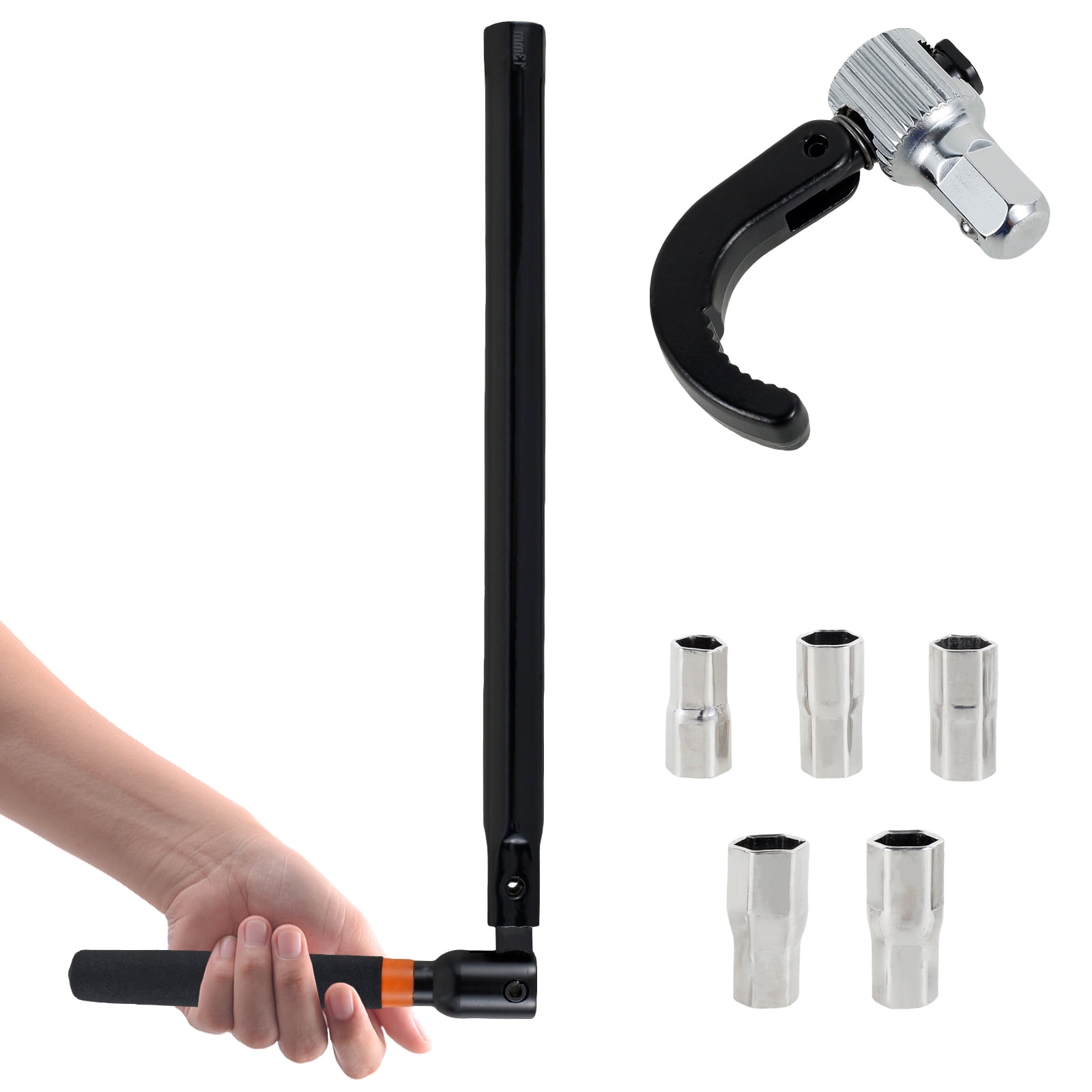 Toorise Faucet Wrench Carbon Steel Plumber Socket Wrench with 5 Sockets ...
