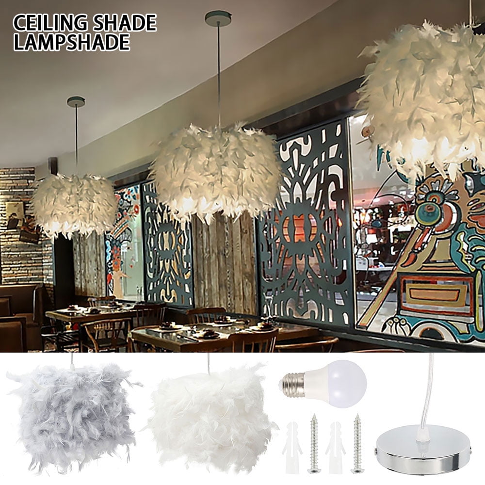 Toorise Feather Chandelier Feather Lamp Shade Feather Lampshade for ...